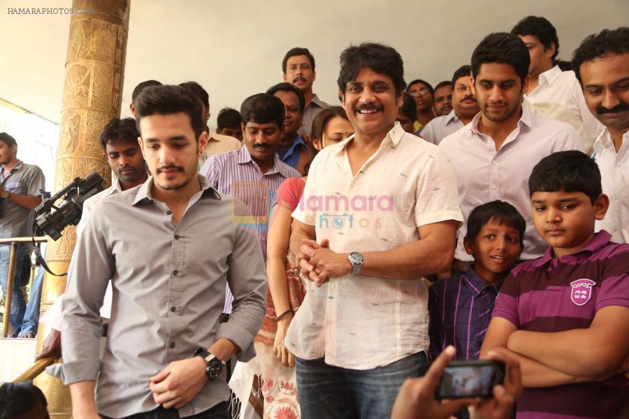 Akkineni Nagarjuna Family at sai baba Temple on 22nd May 2014 / Akkineni Nagarjuna - Bollywood ...